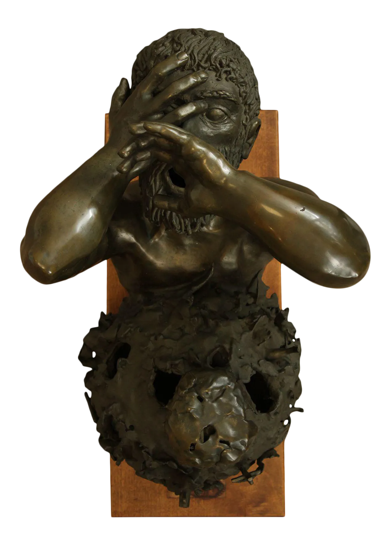 Falkner, Bronze Figural Sculpture of Agonized Man, Vietnam War Era ...