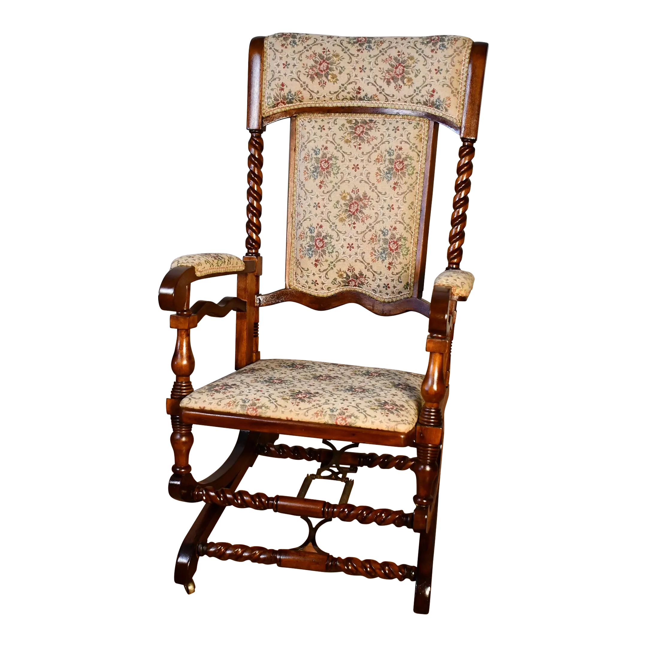 1870 Antique George Hunzinger Barley Twist Mahogany Platform Rocking ...