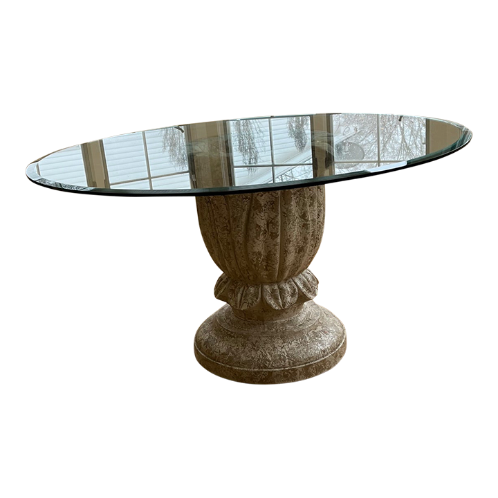 Glass Top Pedestal Table | Chairish