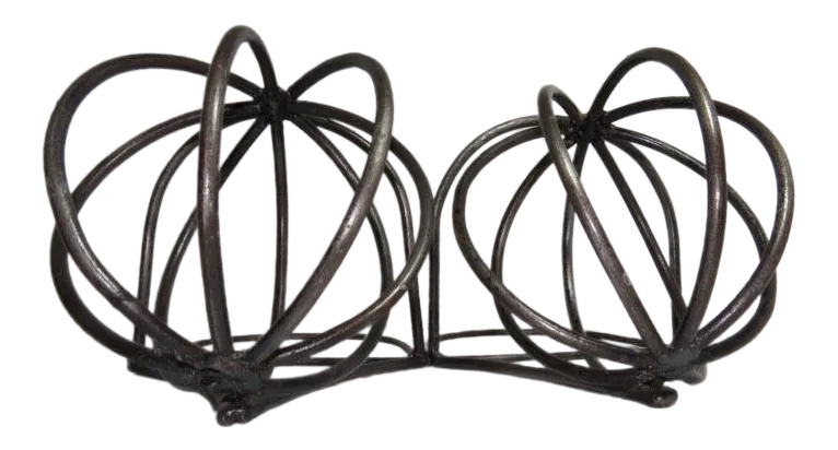 Late 20th Century Metal Sculptural Bookends - A Pair | Chairish
