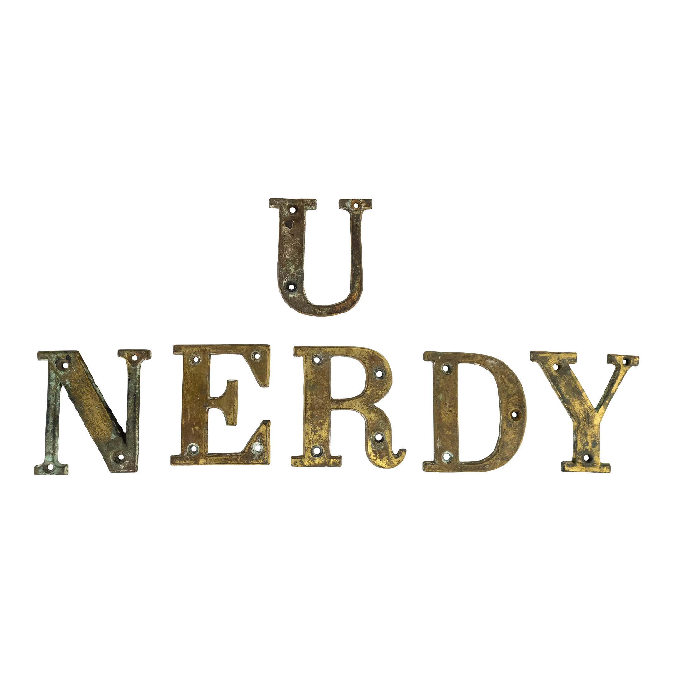 20th Century Group of 6 Brass Advertising Sign Letters, Nerd Dry Run ...