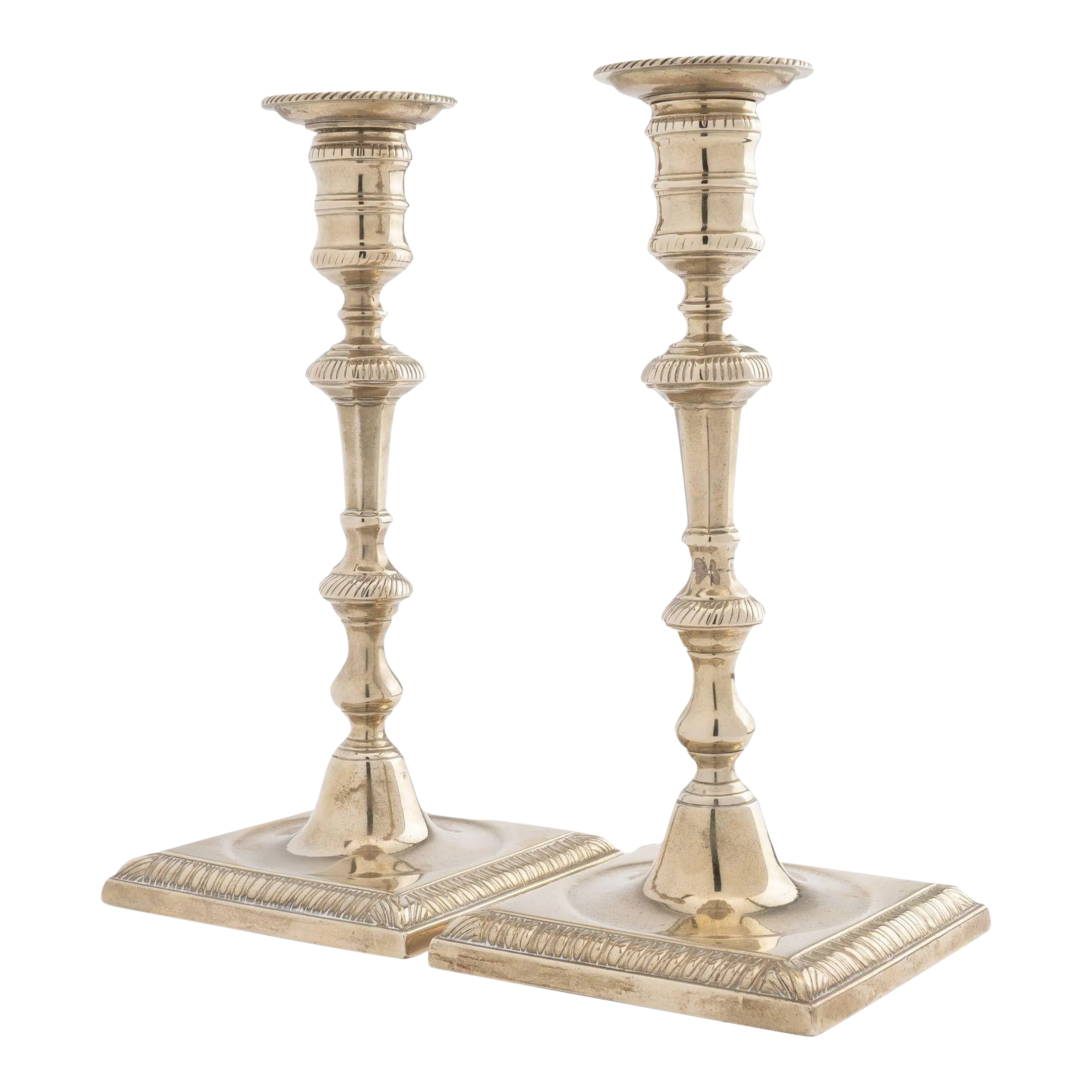Pair of George II Paktong Candlesticks (1750-60) | Chairish