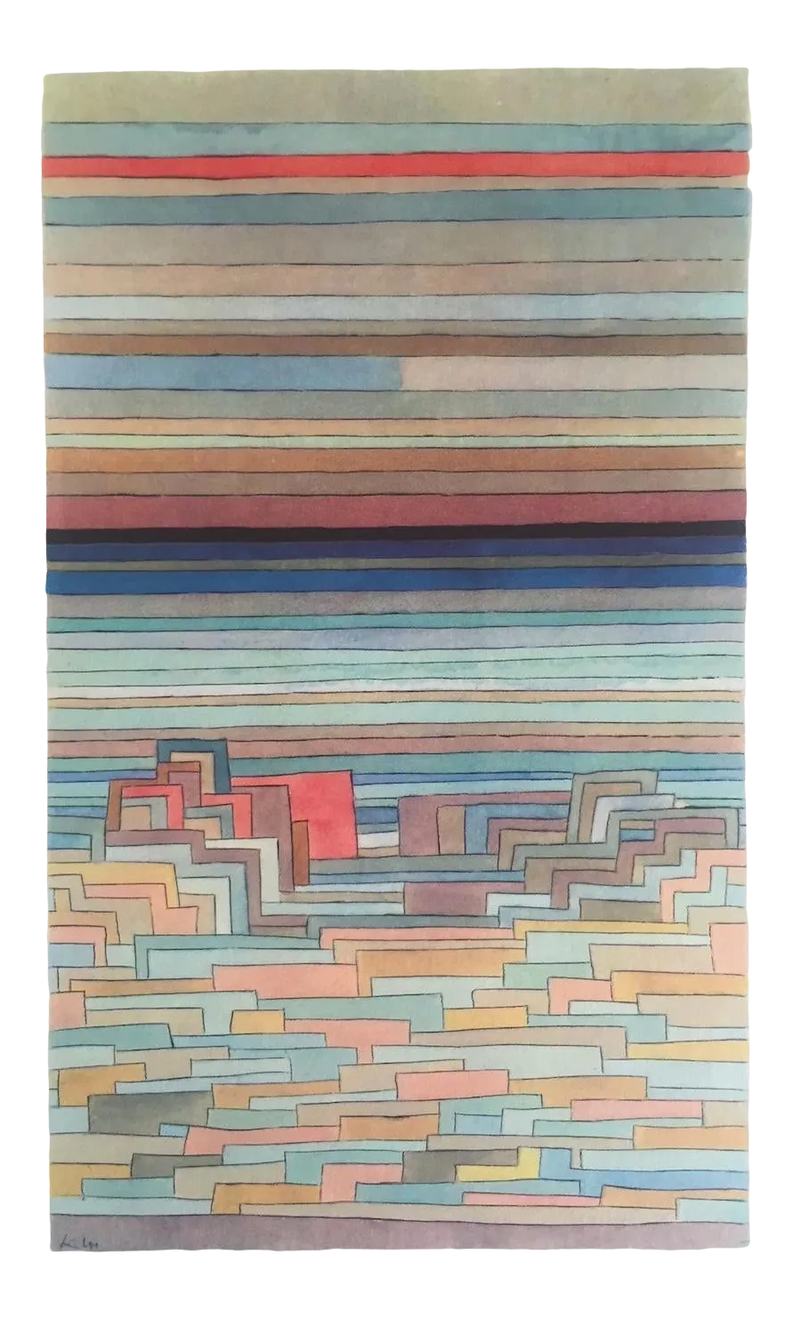Paul Klee Vintage 1969 Abstract Modernist Lithograph Print " City on a ...