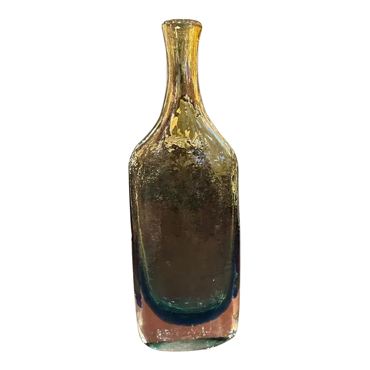 Vintage Mid-Century Modern Textured Bottle With Graduated Color | Chairish