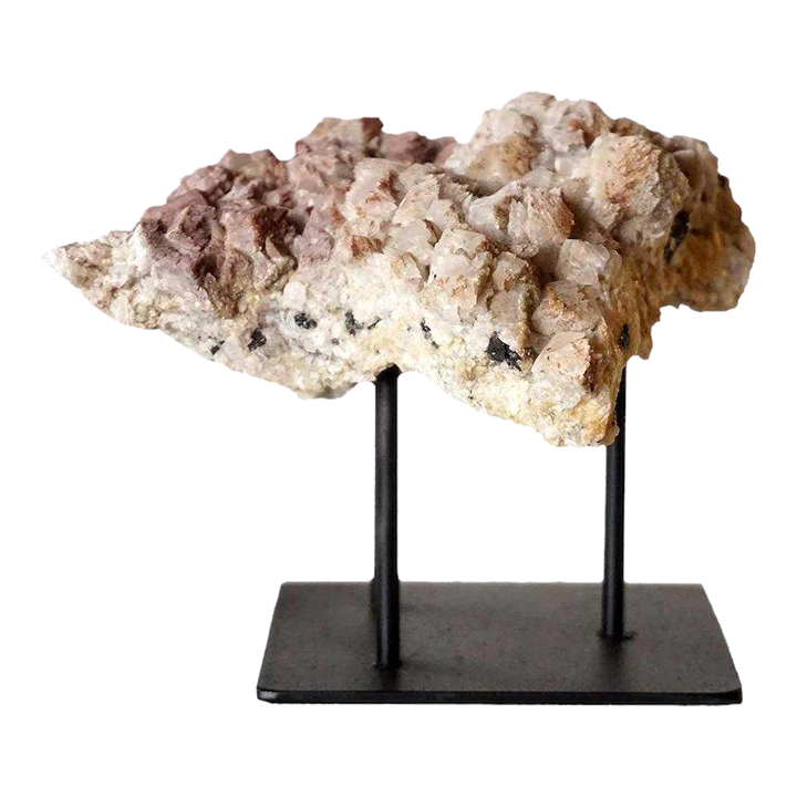 Late 20th Century Small Crystal Rock Specimen With Custom Iron Stand ...
