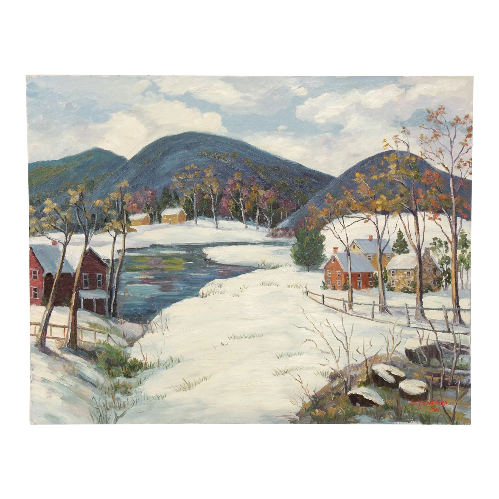 Ann Yost Whitesell 'Blue Mountain' Landscape Original Oil Painting ...
