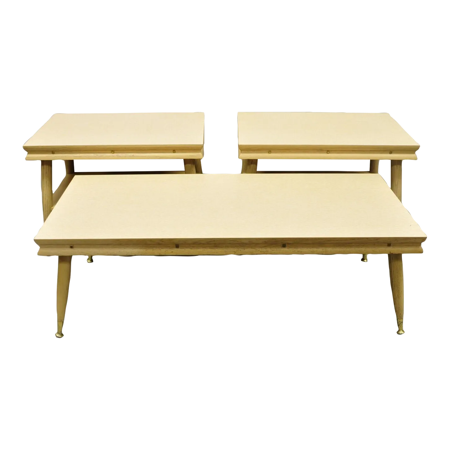 Mid Century Modern Atomic Era Laminate & Wood Coffee Table Set - 3 Pc ...