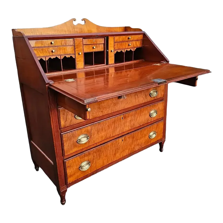 Early 19th Century Federal Slant-Front Desk | Chairish