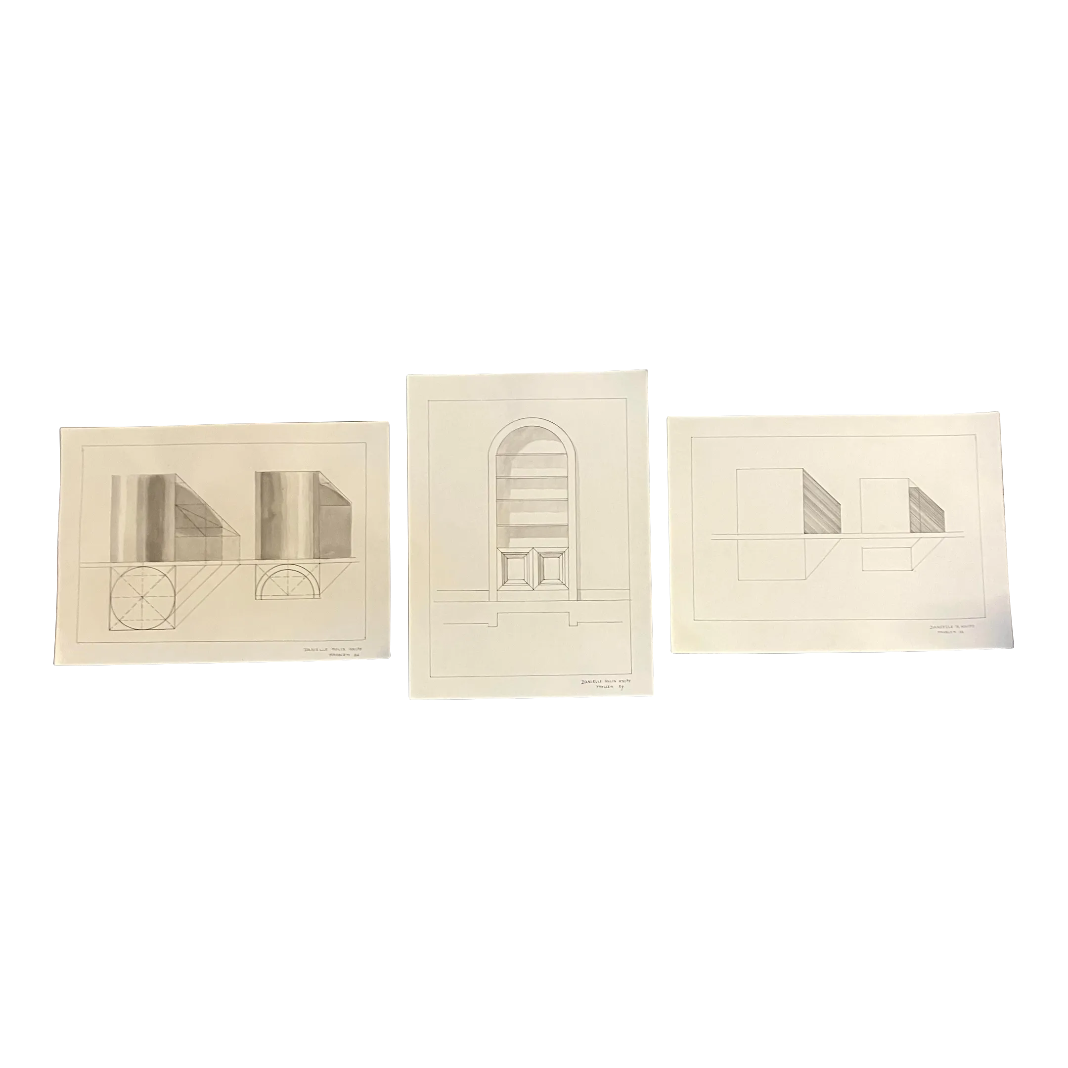 1970’s 3 Original Classical Architectural Renderings Shadow Problem ...