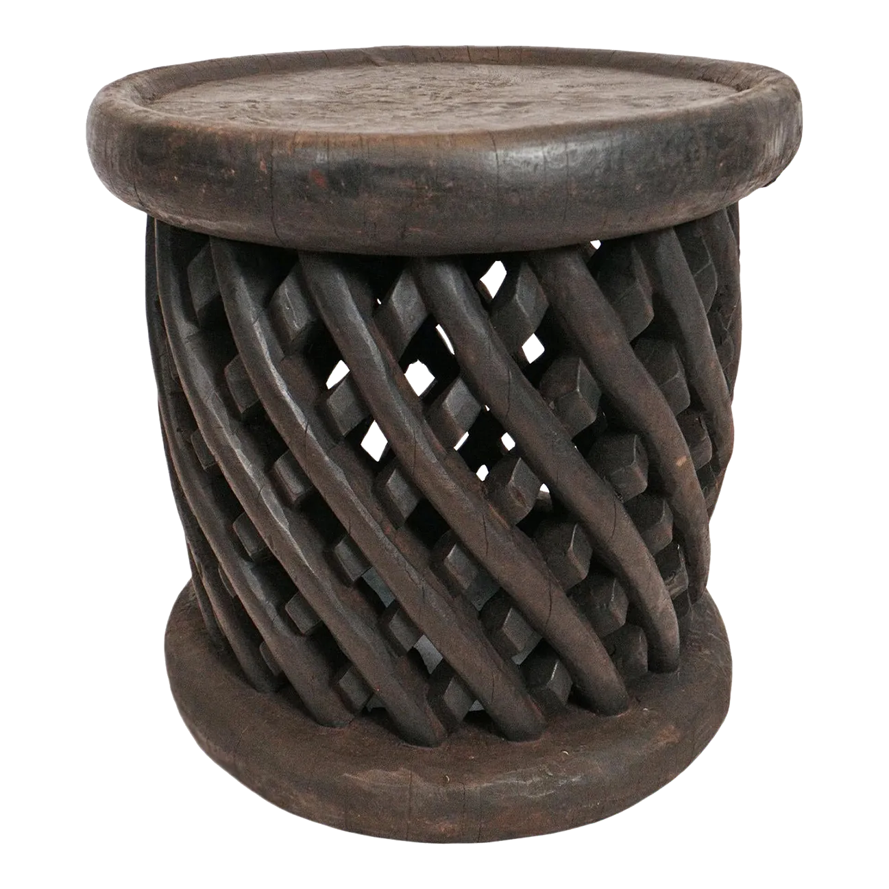 Vintage Basket Weave Bamileke Stool | Chairish