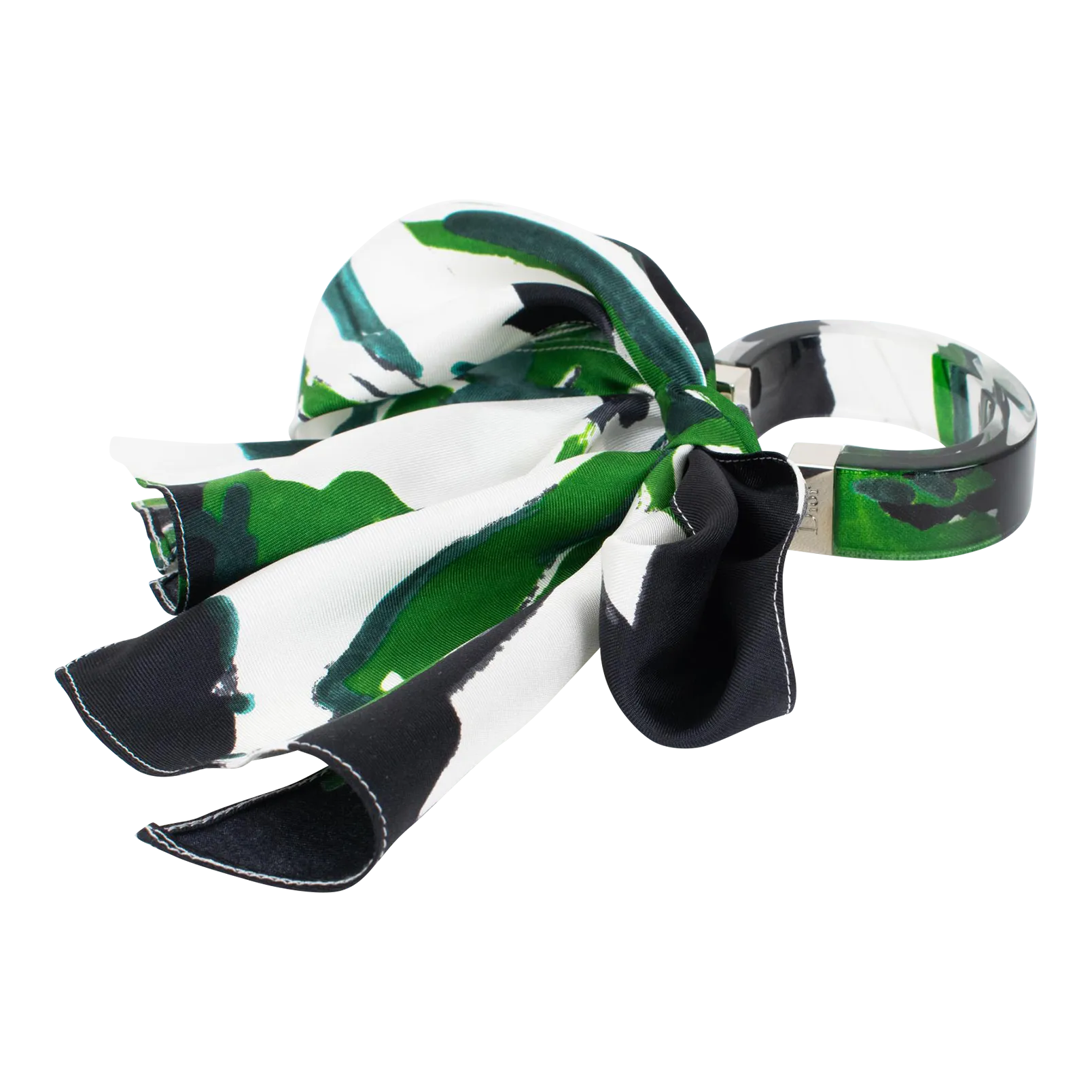 Christian Dior Lucite Cuff Bracelet Bangle With Green, Black, White ...