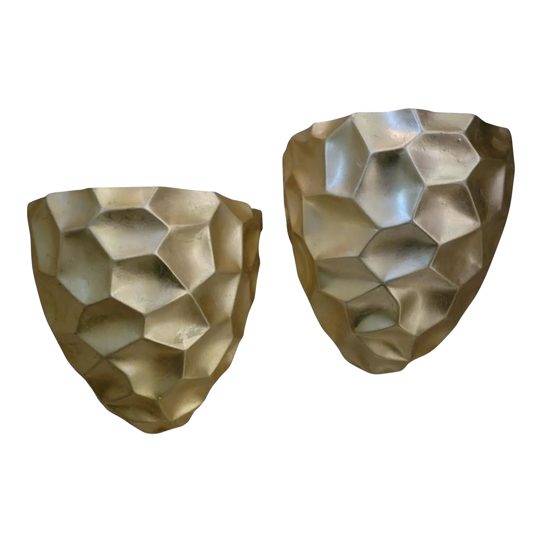 Vintage Large Geode Faceted Modern Silver Metallic Wall Sconce Shelf ...