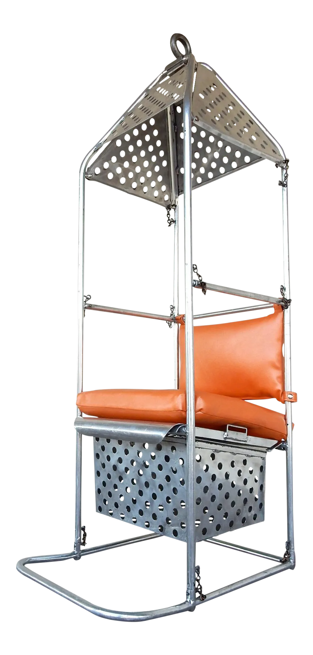 1950s Industrial Aluminum Crane or Airplane Hoist Canopy Chair | Chairish