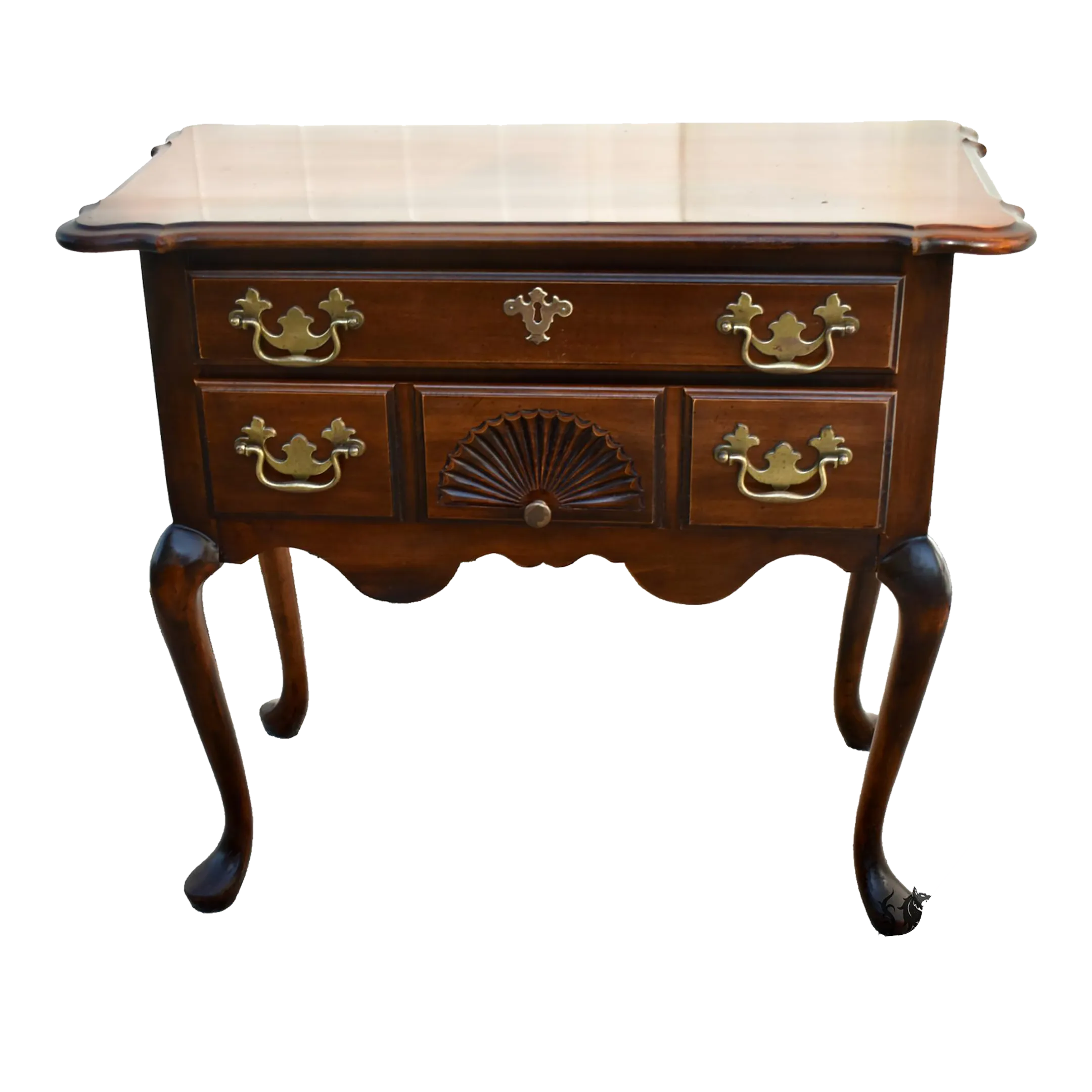 Vintage a.a. Laun Queen Anne Style Mahogany Lowboy W/Two Drawers | Chairish