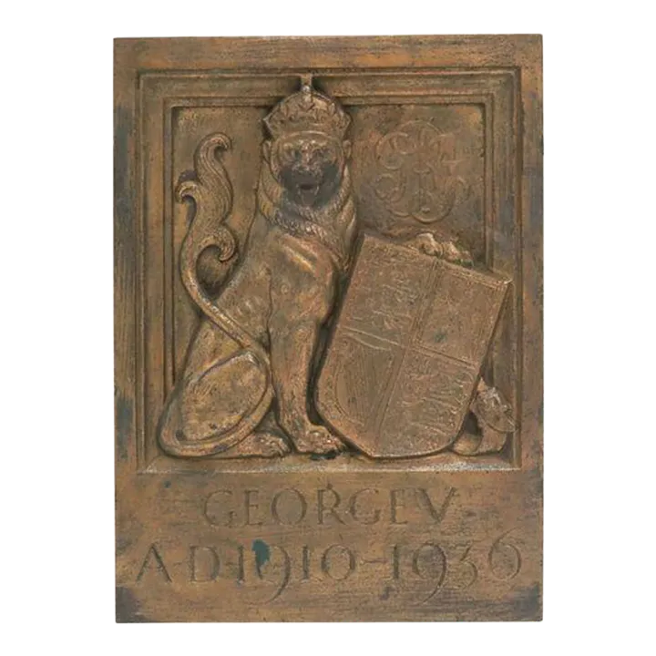 Antique Early 20th Century Bronze King George V Playing Field Plaque ...