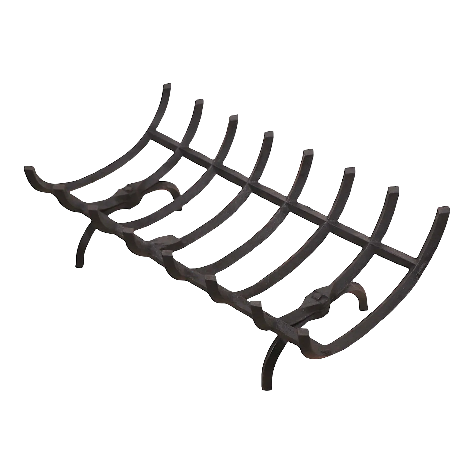 Large Mid Century Cast Iron Fireplace Grate Log Holder | Chairish