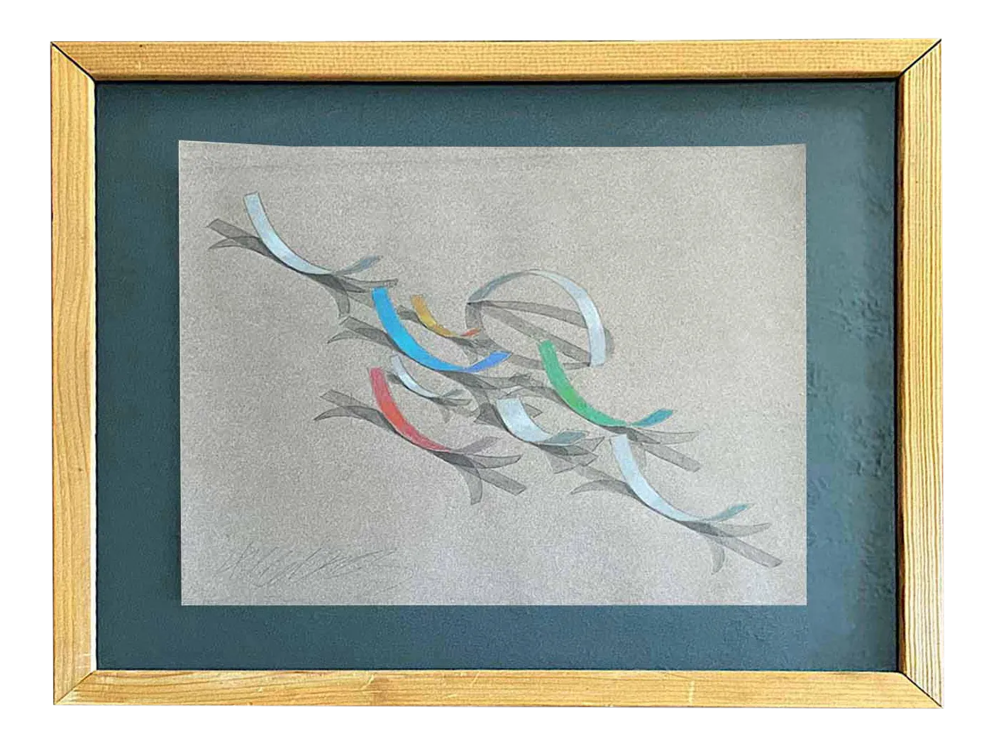 Vintage Drawing Abstract Still Life | Chairish