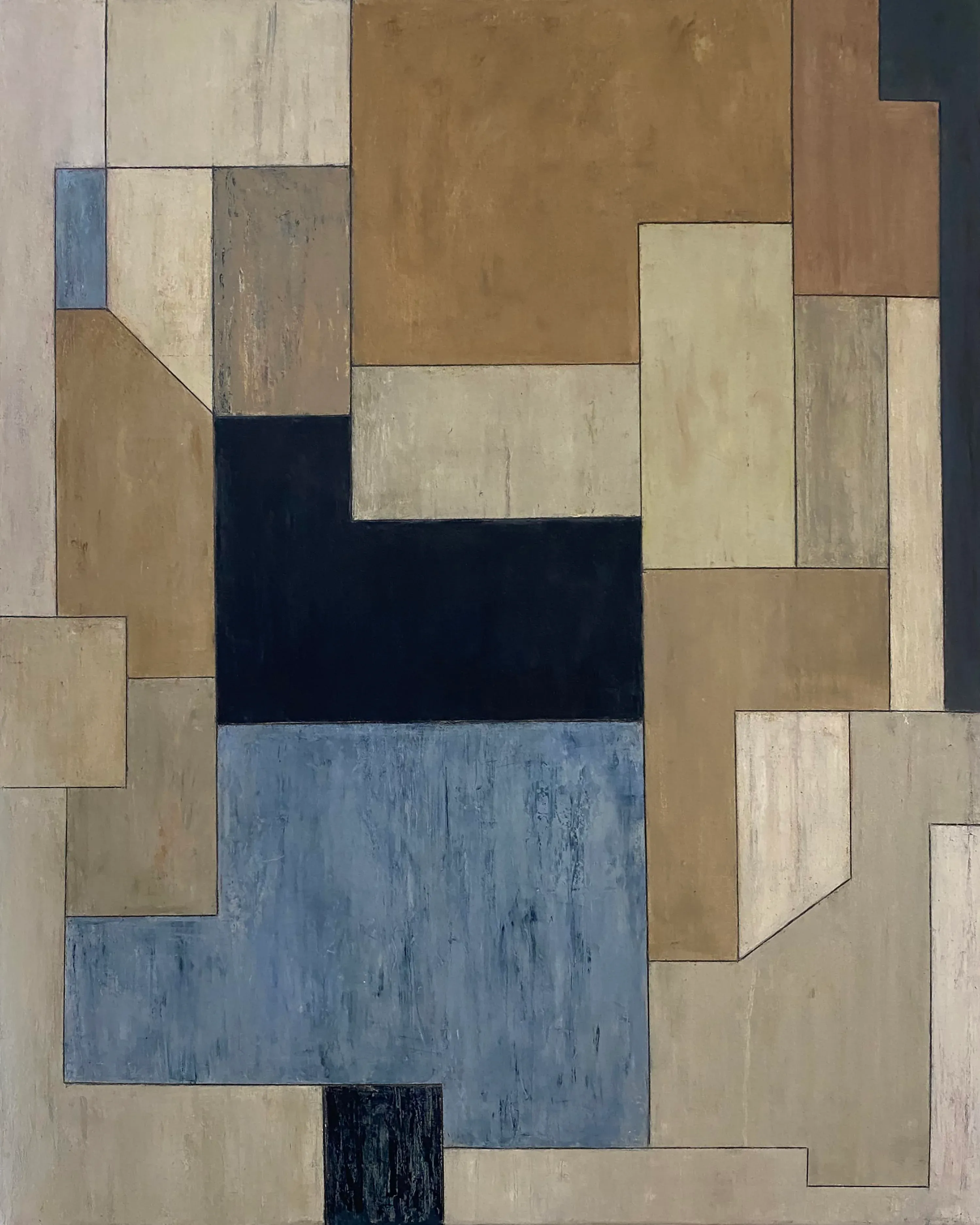 Contemporary Abstract Geometric Oil Painting by Stephen Cimini | Chairish