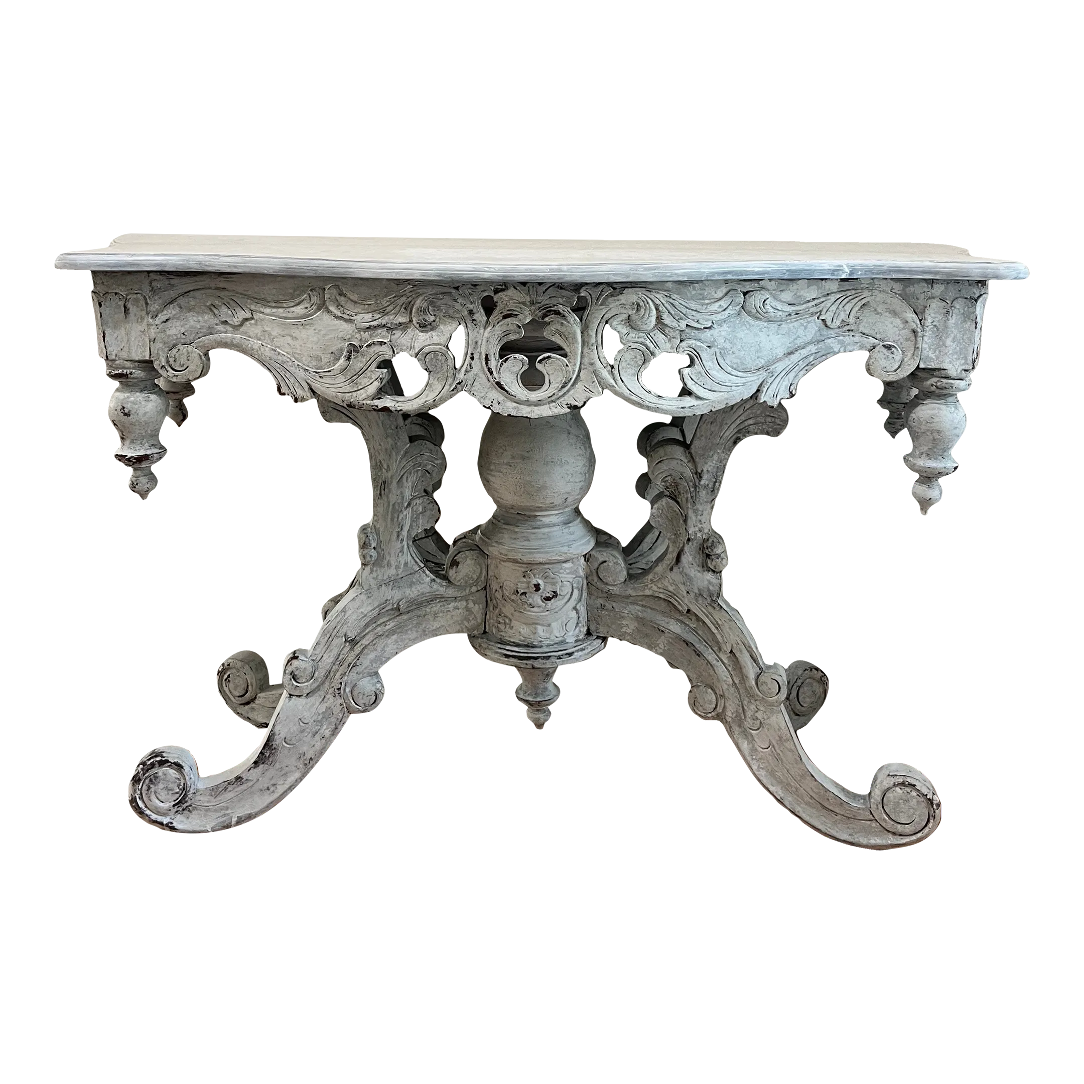 Rococo Style Italian Painted Entry Table | Chairish