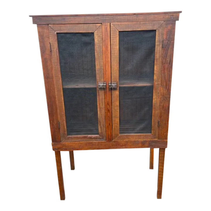 Antique Antique Arts & Crafts Mission Oak Wood Pie Safe Cupboard on ...
