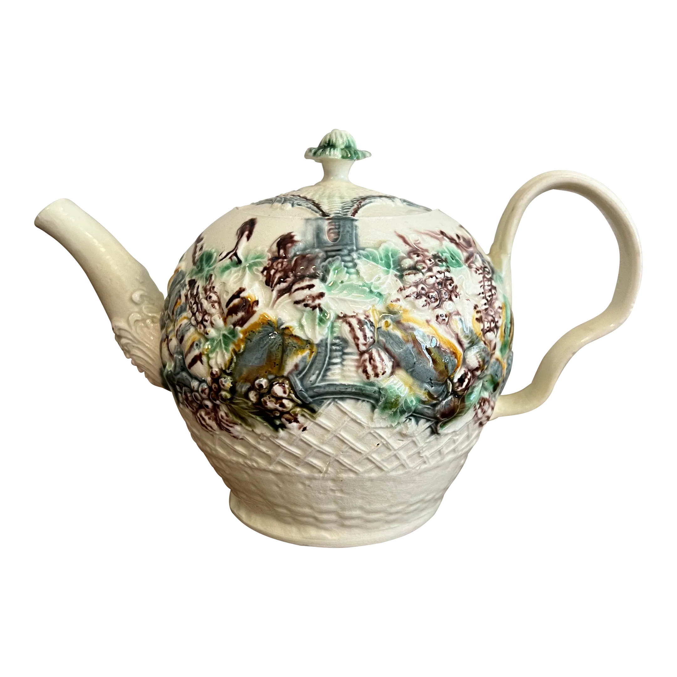 Circa 1770 William Greatbatch Basketweave Tea Pot, England | Chairish