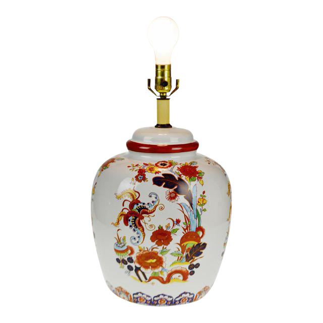 Vintage Large Scale Hand Painted Porcelain Asian Ginger Jar Star Table ...