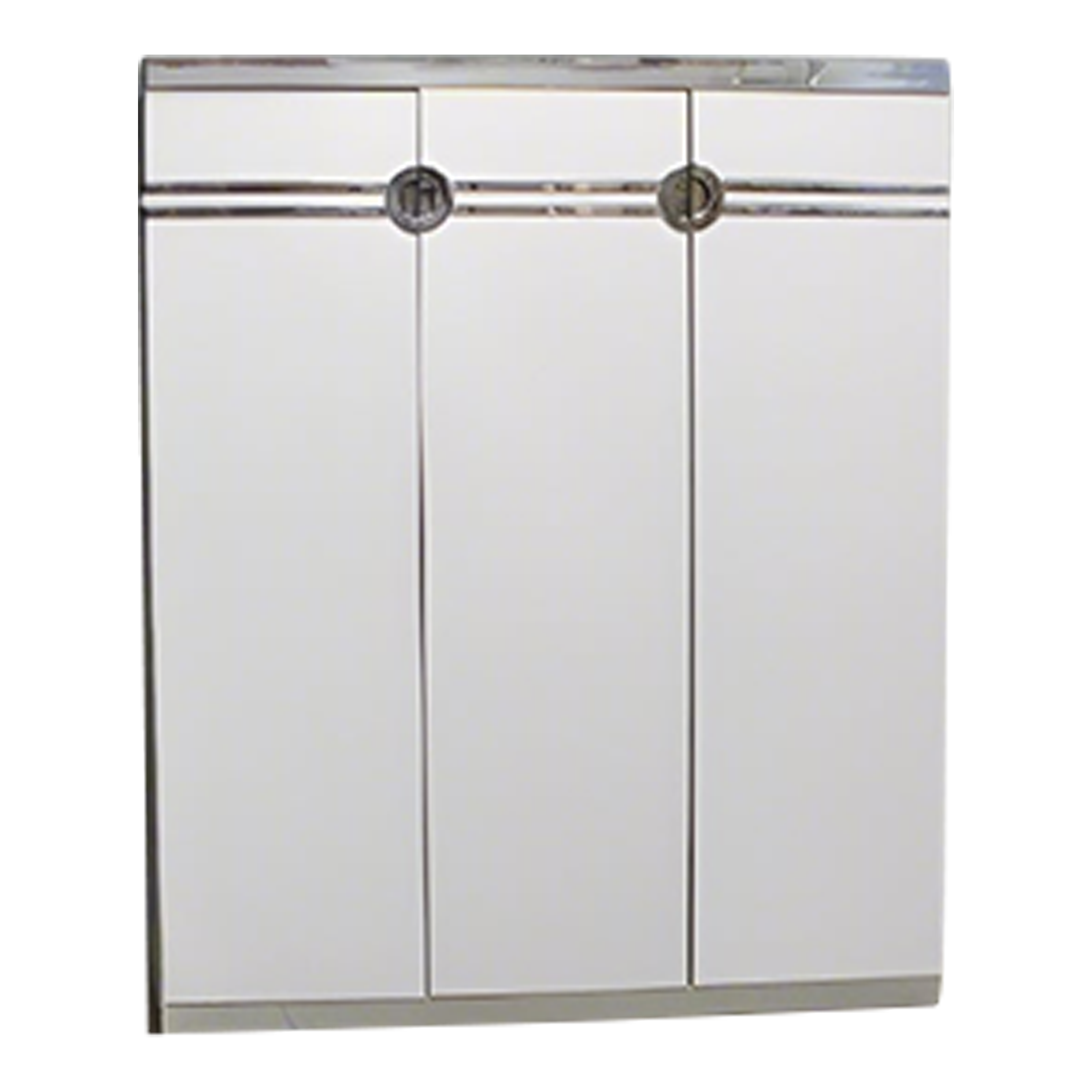 1970s Pierre Cardin White Armoire With Chrome Band | Signed | Chairish