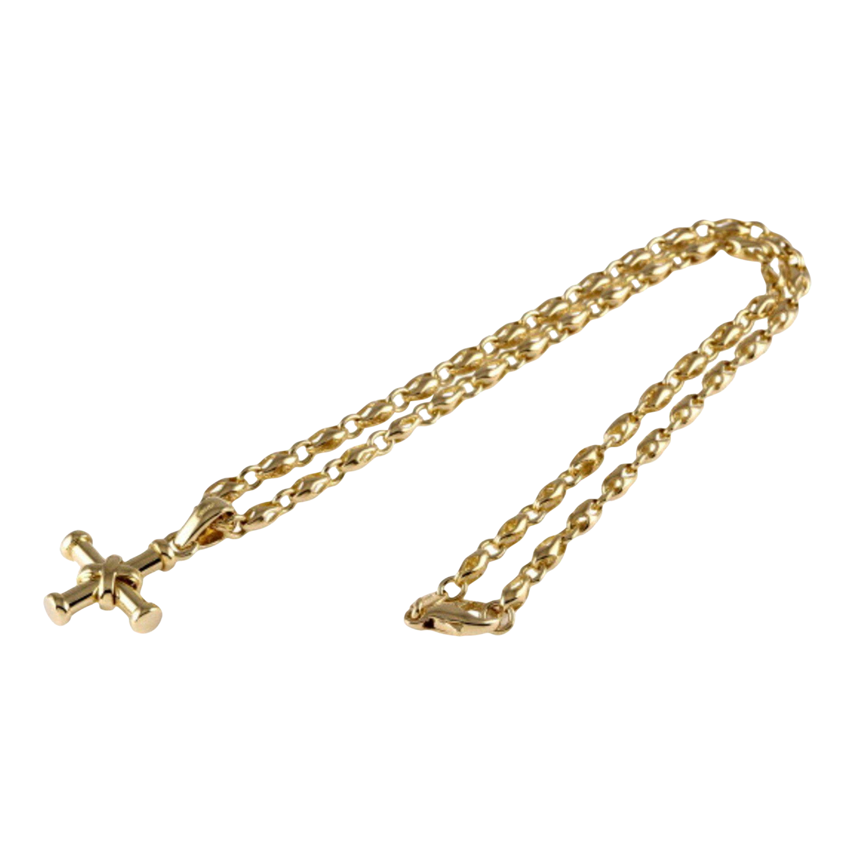 Bvlgari Passo Doppio Cross Necklace/Pendant K18Yg Yellow Gold | Chairish