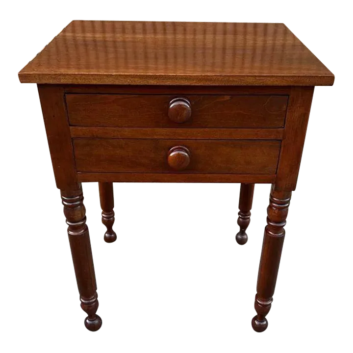 19th Century Antique 2 Drawer Side Table. | Chairish