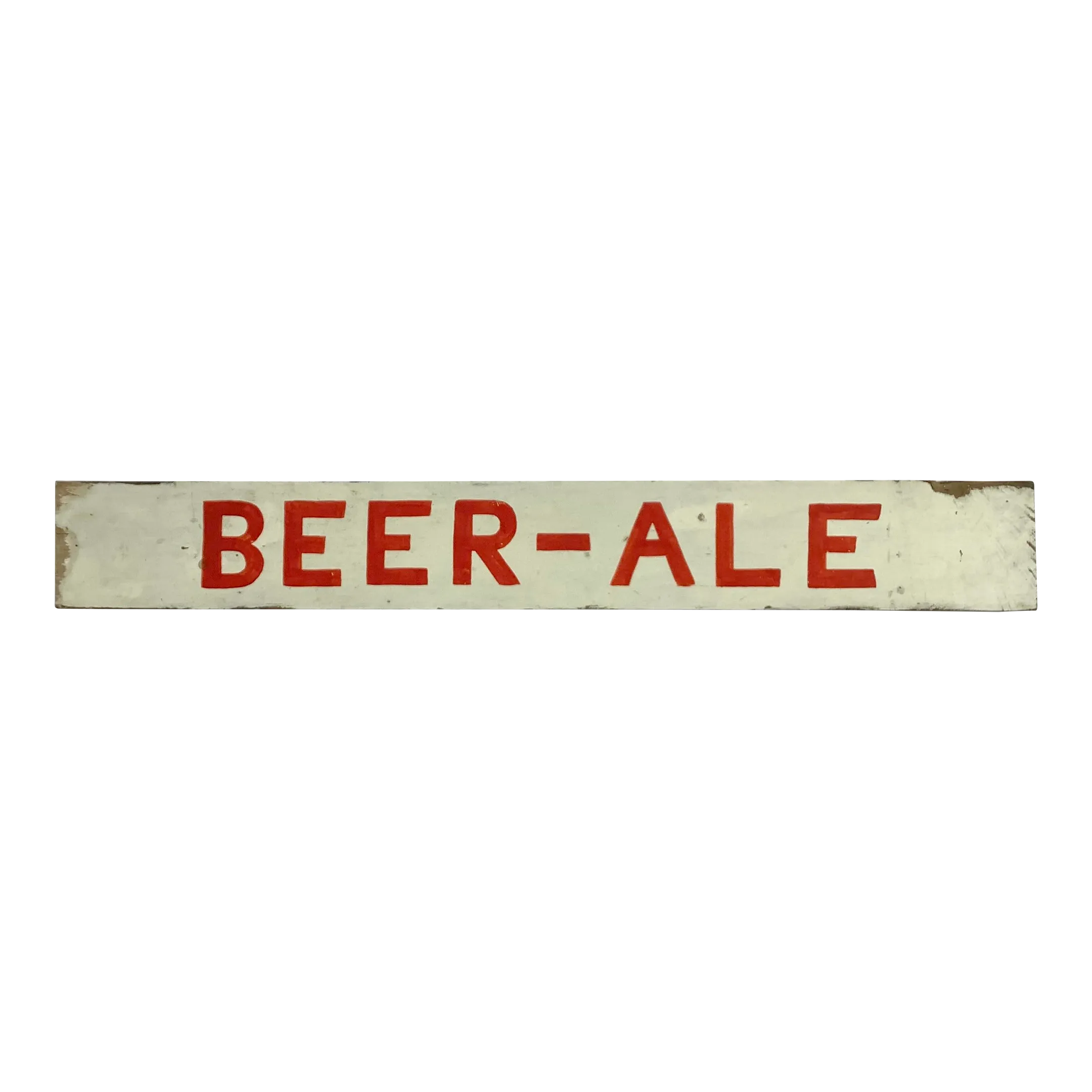 Vintage Red and White Wood Beer - Ale Sign | Chairish
