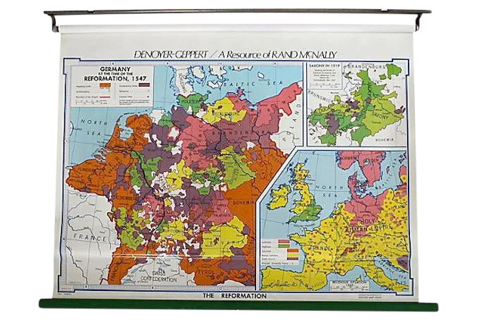 Vintage School Map of Germany | Chairish