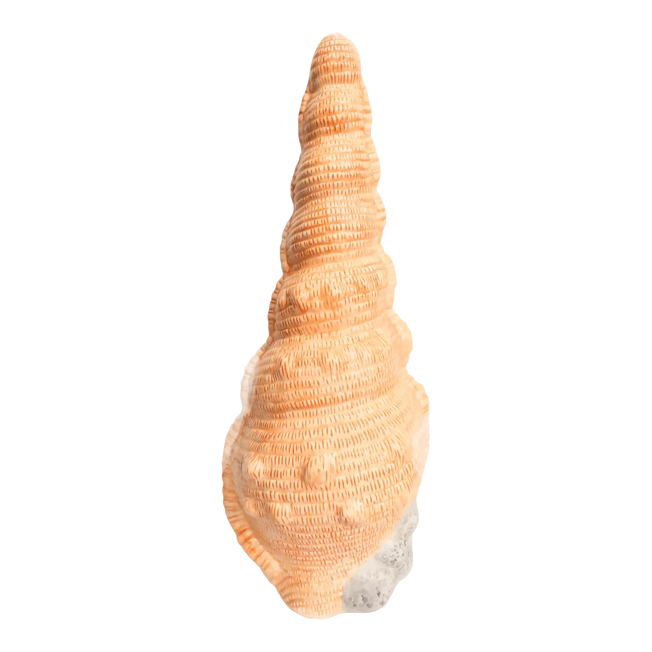 Ceramic Peach Colored Extra Tall Seashell Form Planter Statue | Chairish
