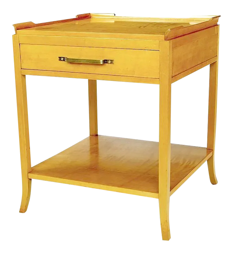 Curly Maple NIght Stand in the Style of Tommi Parzinger | Chairish