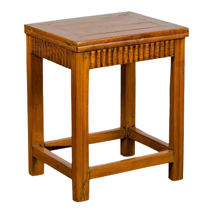 Late Qing Dynasty Side Table with Carved Reeded Apron and Side ...