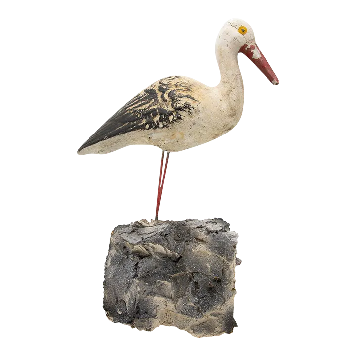 Garden Ornament Cast Stone Seagull on Wood Base | Chairish