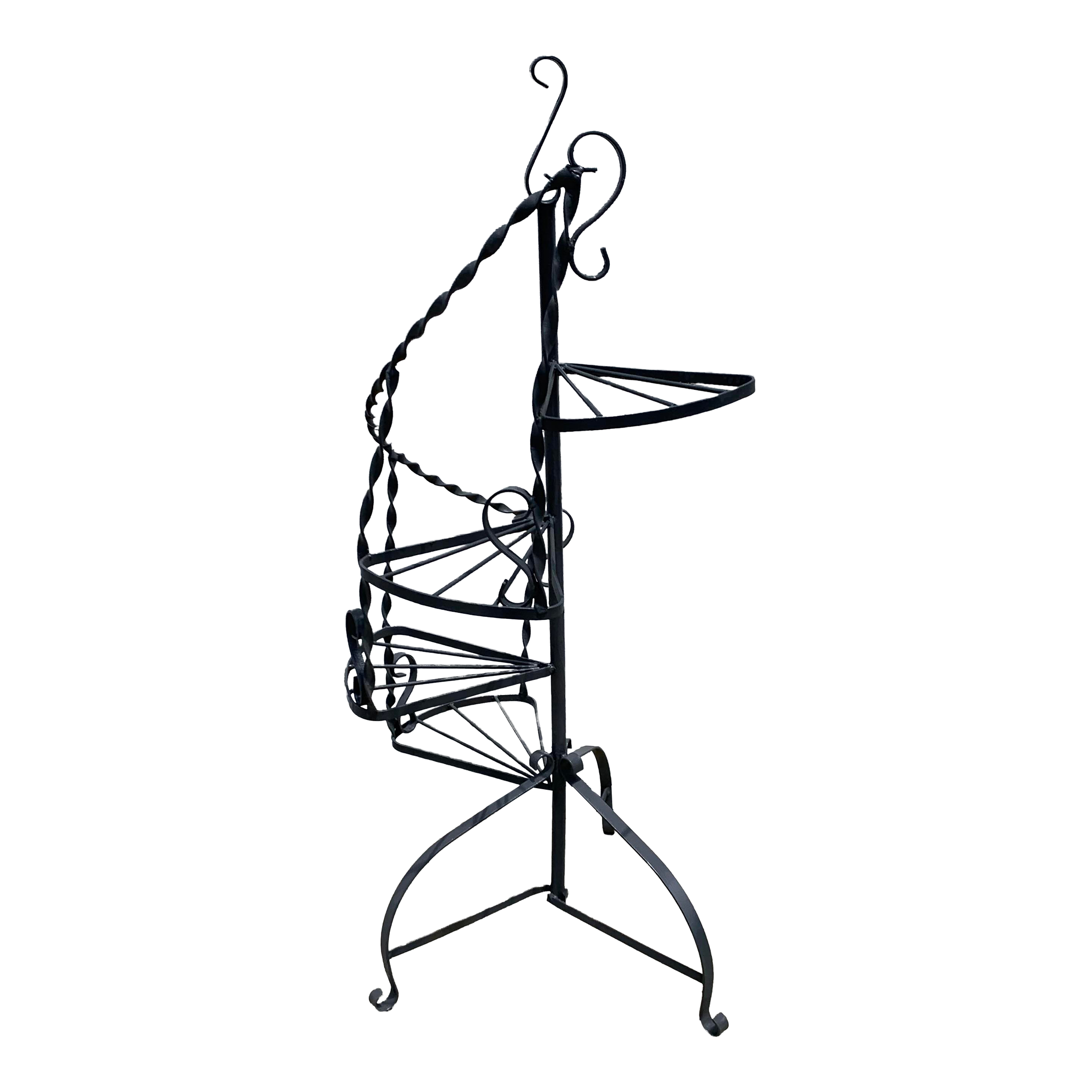 Vintage Wrought Iron Spiral Plant Stand | Chairish