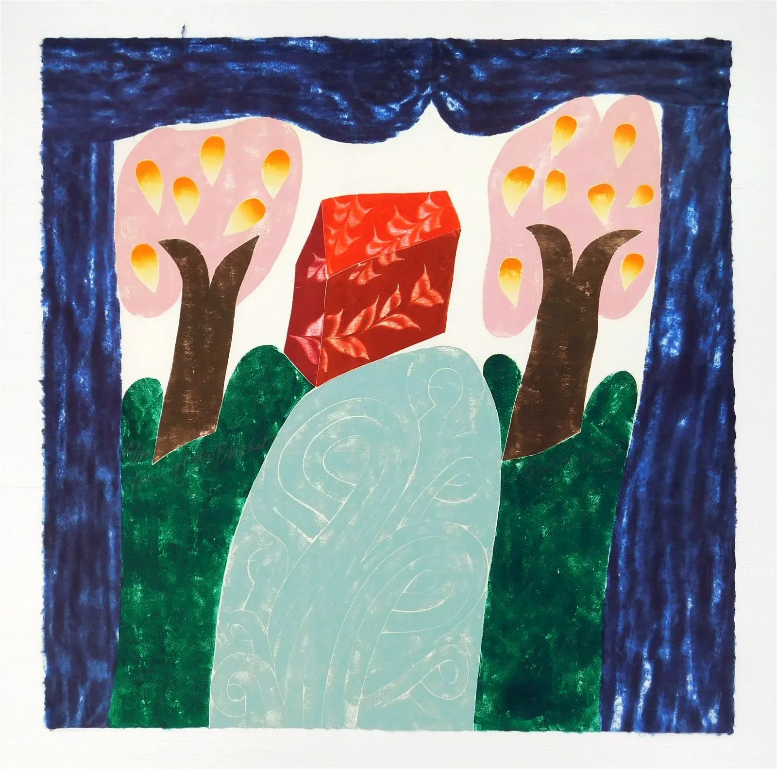 1990s Original Signed Carol Summers "Tomb of the Prophet" Woodcut, 62/ ...