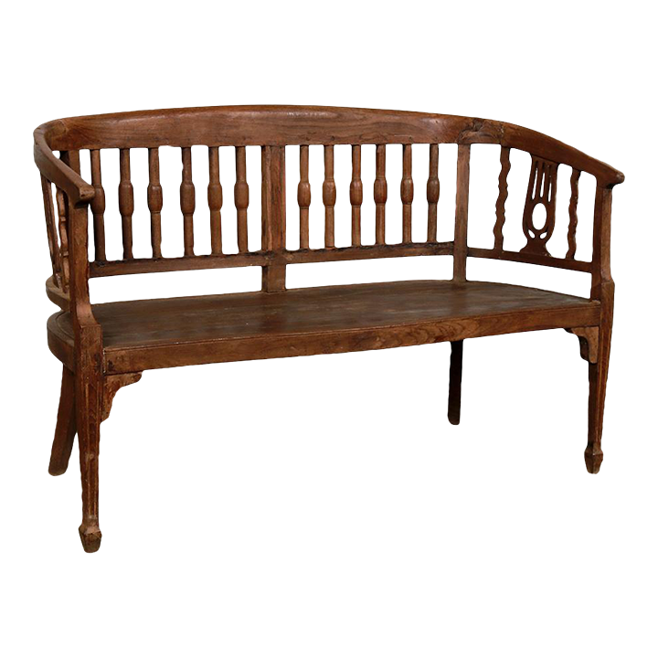 Antique Anglo-Indian Teakwood Bench | Chairish