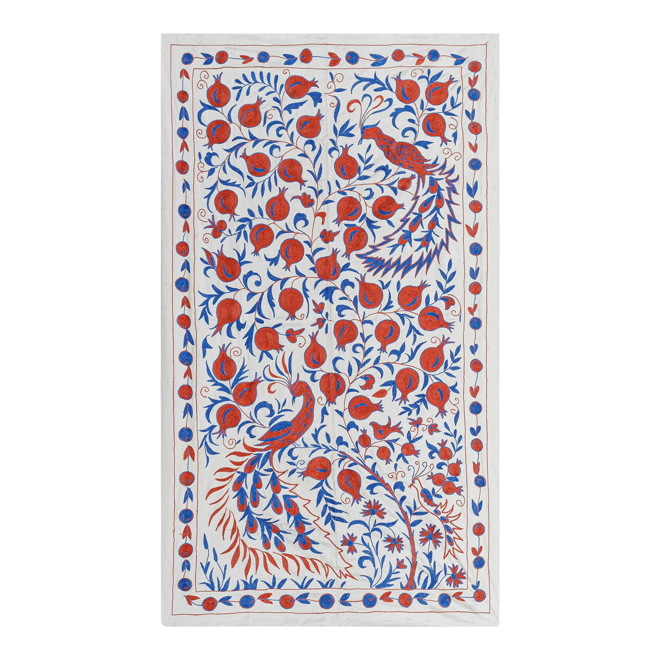 Suzani Silk Suzani - Animal Pictorial Uzbek Wall Hanging Decor | Chairish