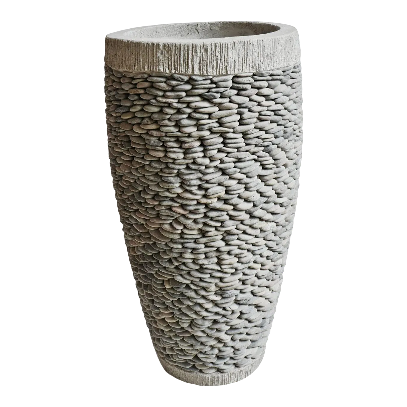 Contemporary Stacked Pebble Planter Large | Chairish