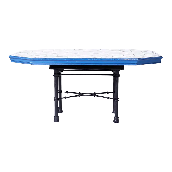 Italian Tile Top Dining Table | Chairish