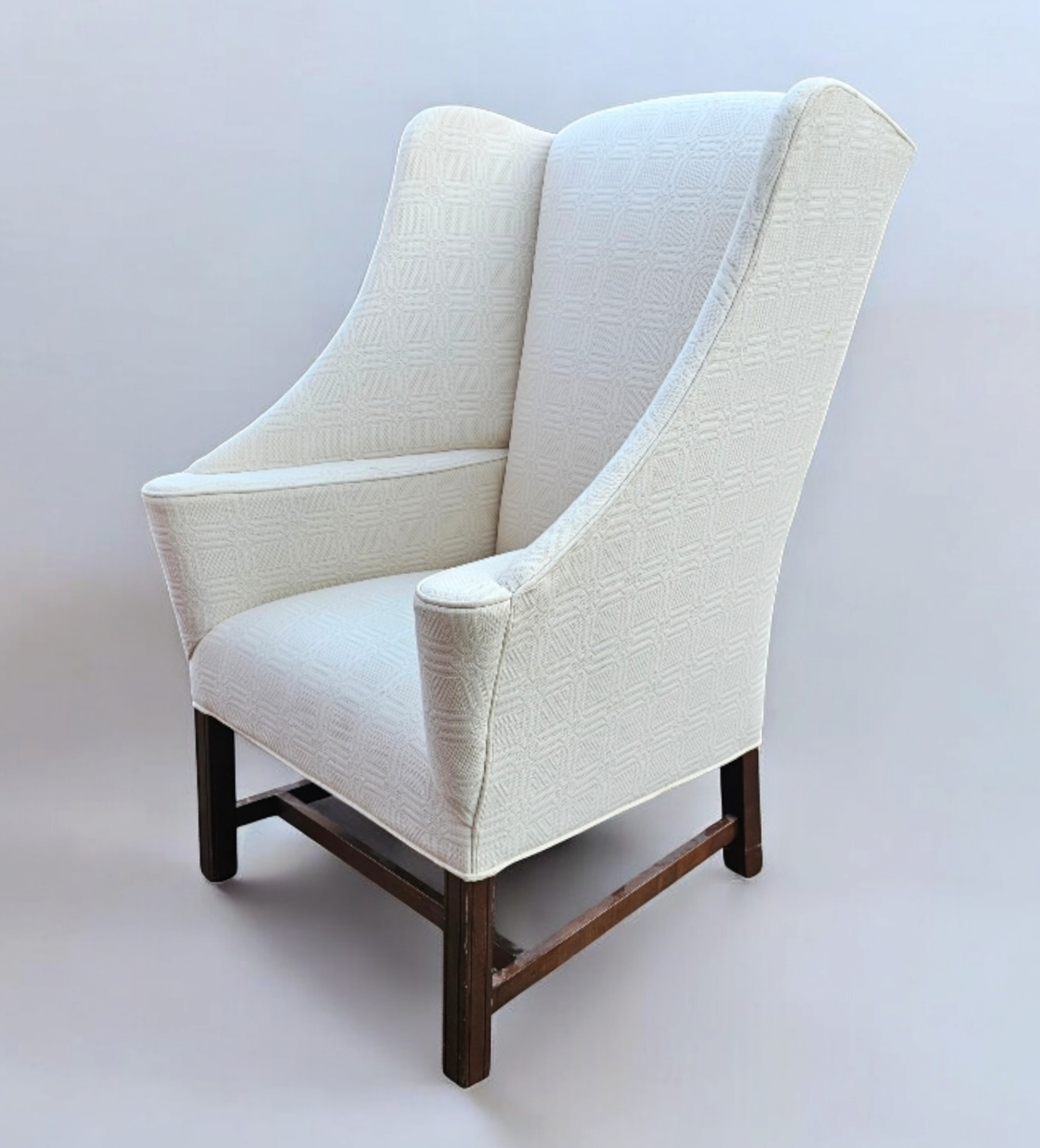 Johnston Benchworks Upholstered Mahogany Federal Style Wingback Chair