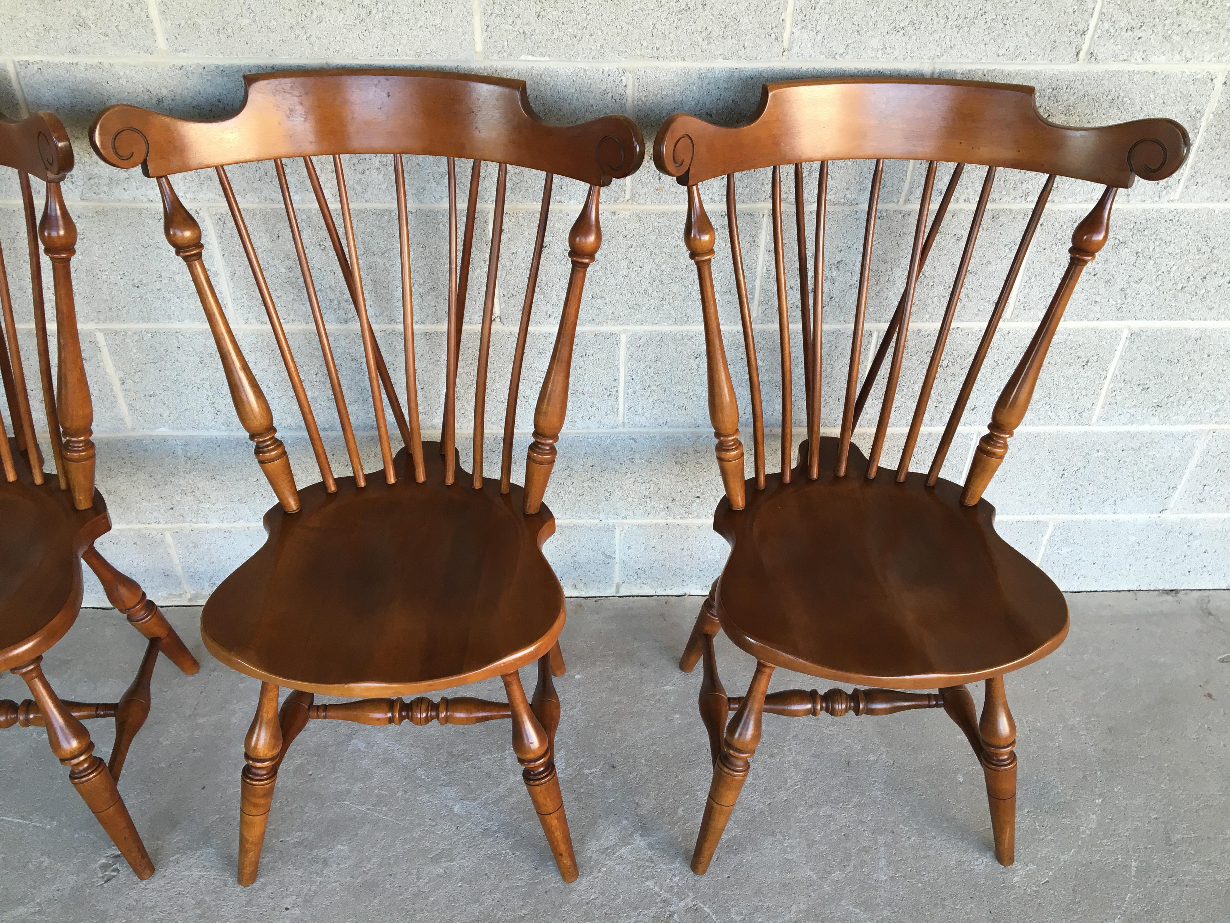 Ethan Allen High Back Windsor Brace Back Side Chairs 14 6072 Set of 4