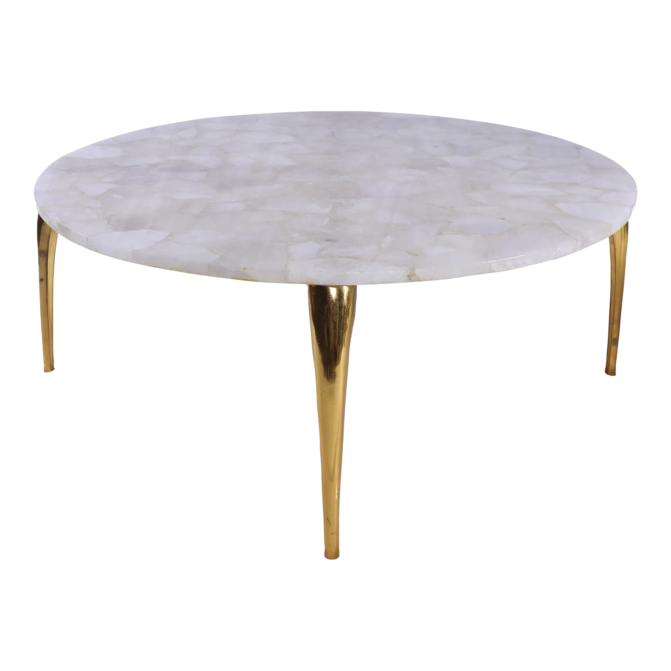 White Quartz Round Coffee Table | Chairish