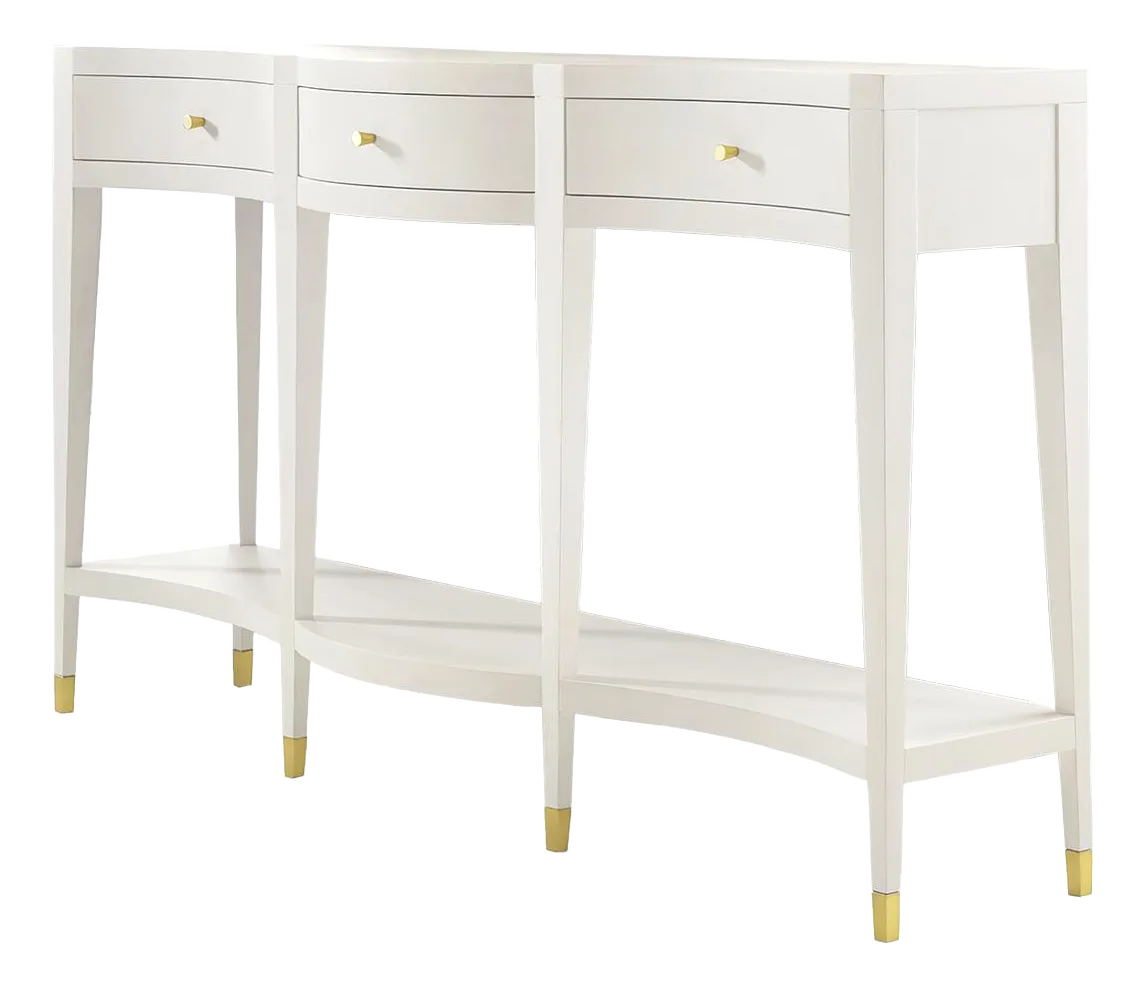 White Painted Curved Console Table | Chairish