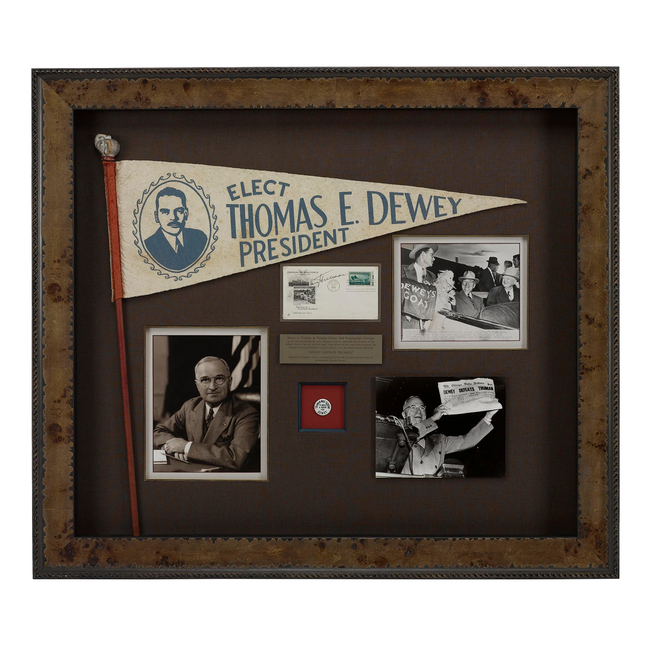 Thomas Dewey & Harry Truman 1948 Presidential Election Campaign Collage ...