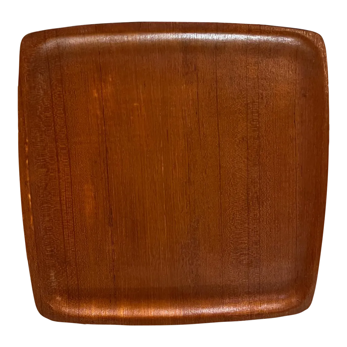 1970s Teak Barware Bent Plywood Square Serving Tray | Chairish
