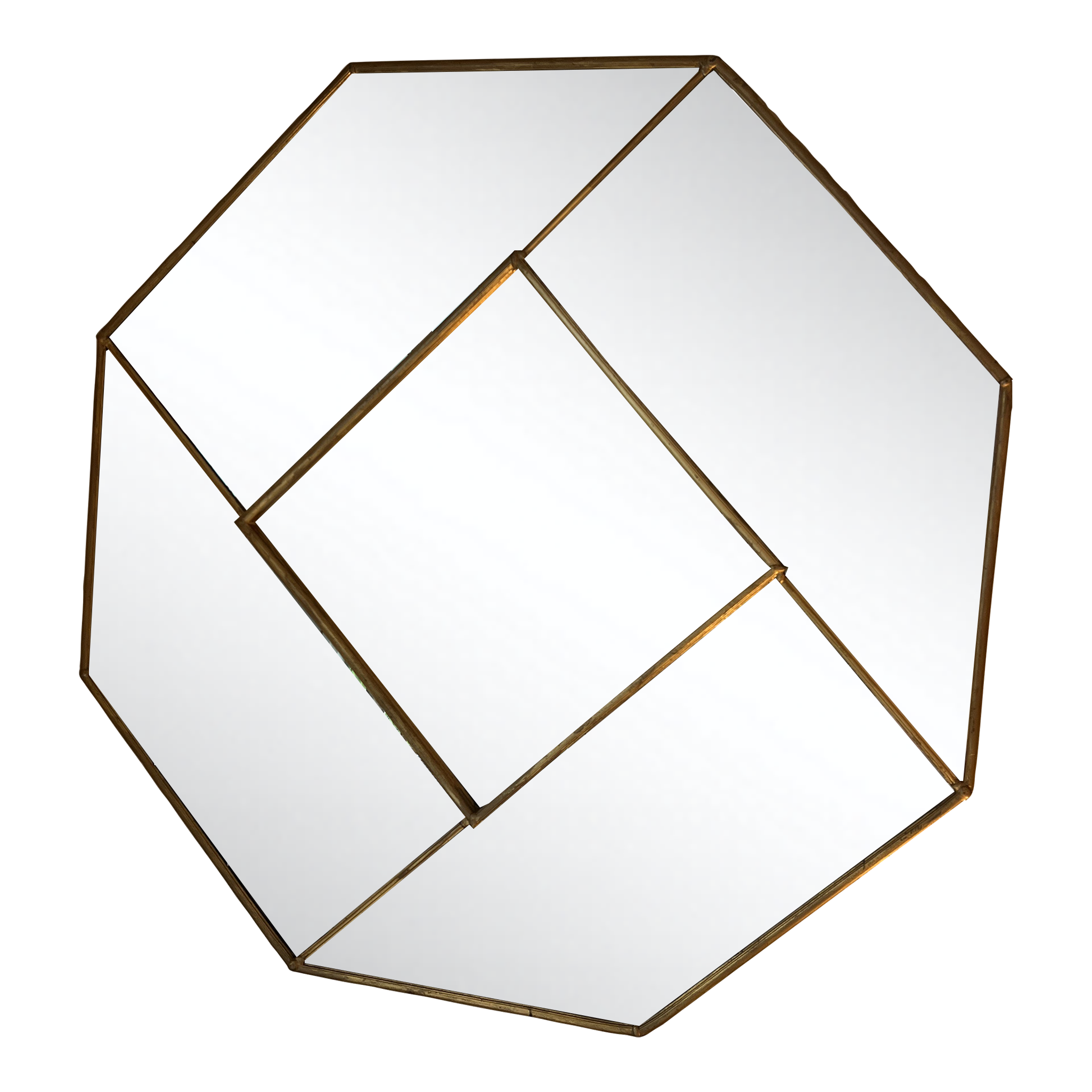 Vintage Carver Herringbone Special Gold Octagon Mirror Signed and ...