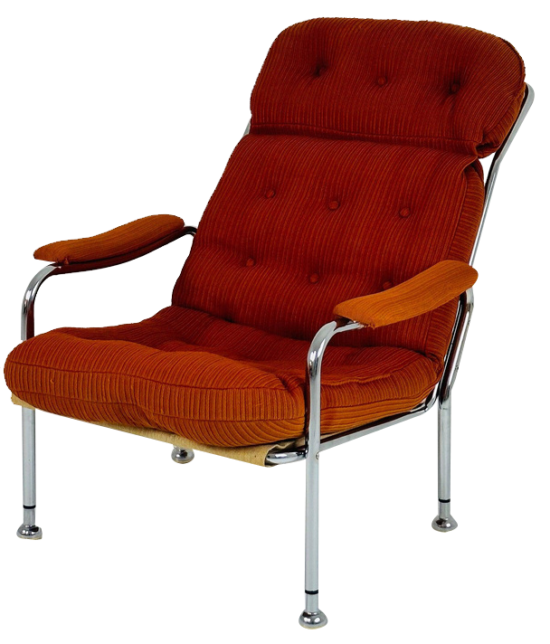 Bauhaus Orange Velvet Chair by B. Eigert, 1970s | Chairish