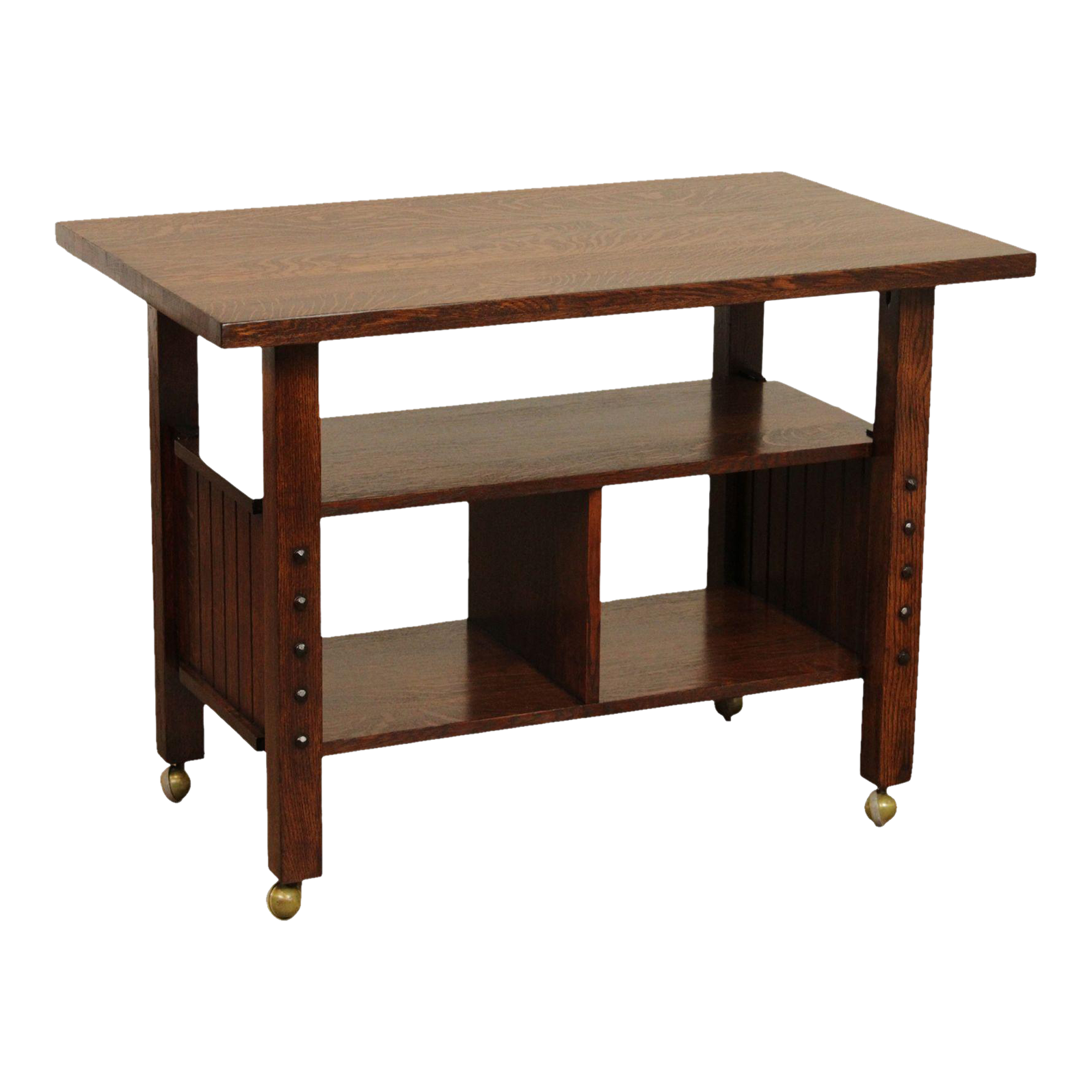 Antique Arts & Crafts Mission Oak Library Table, Bookcase | Chairish
